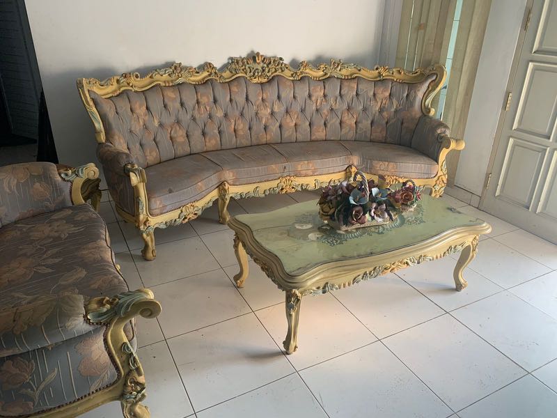 1 set sofa antik cantik full kayu jati model eropa, Antik, Furnitur di ...