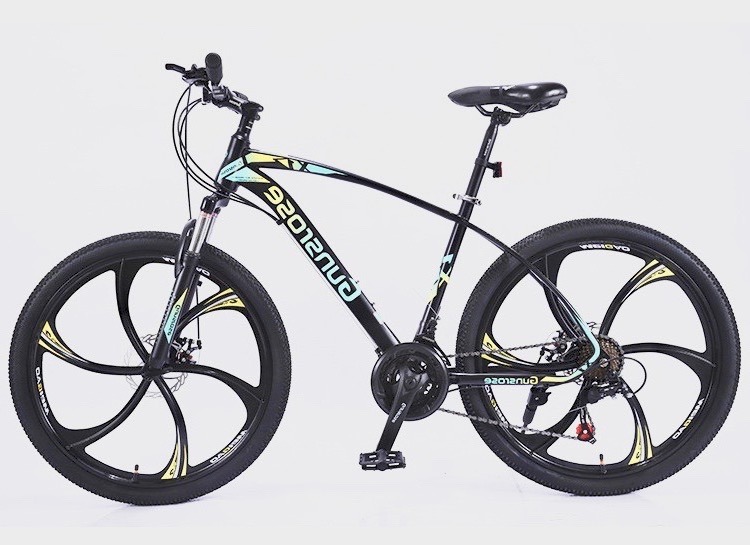 26 inch 21 Speeds [6-Blade][Black-Green] Gunsrose Bike Full Suspension ...