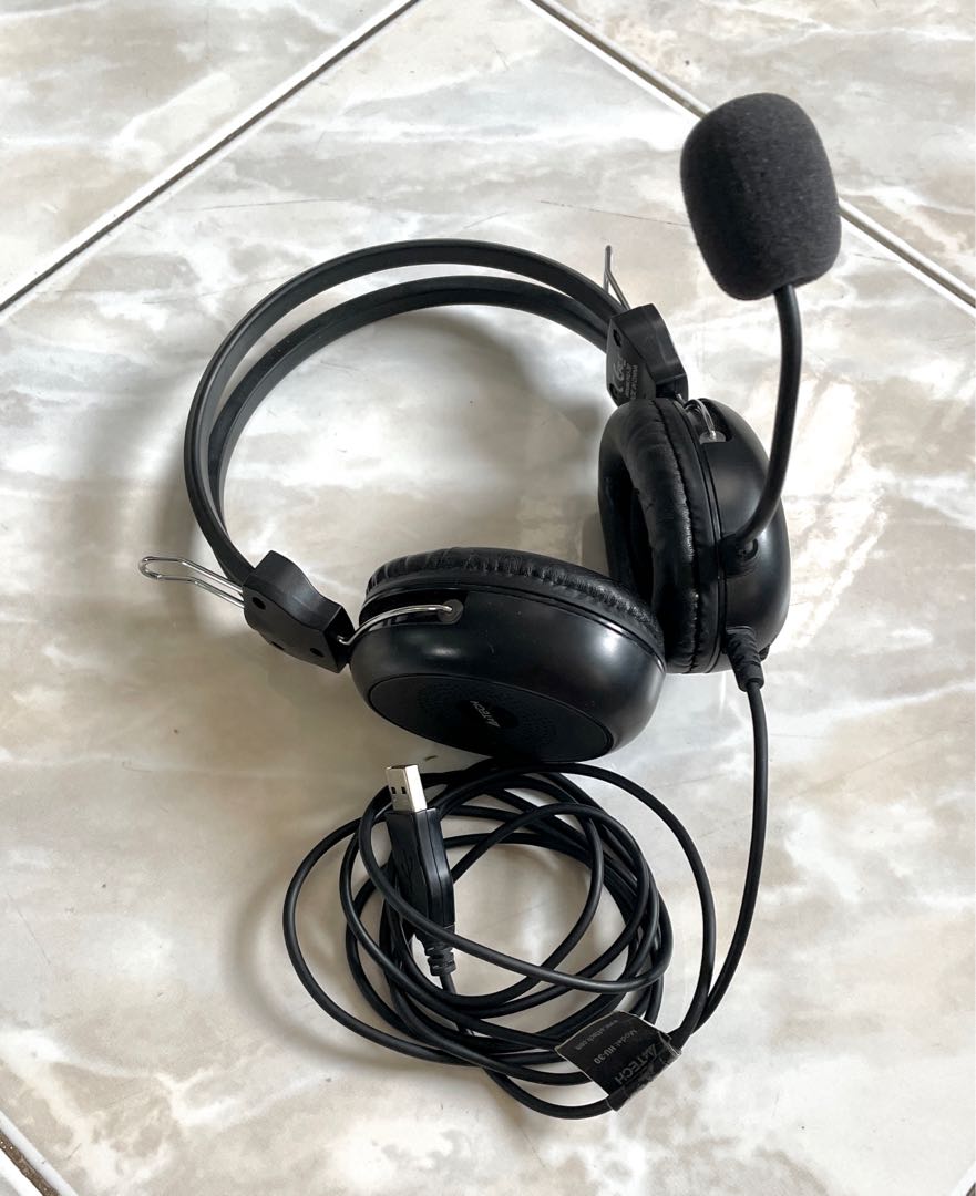 A4TECH Wired Headset with Mic, Audio, Headphones & Headsets on Carousell
