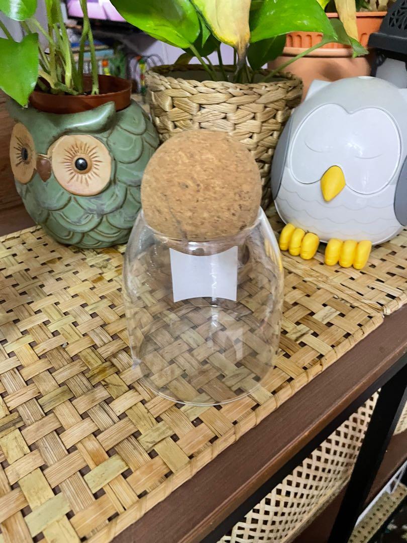 Aesthetic Glass Jar with Lid, Furniture & Home Living, Kitchenware ...