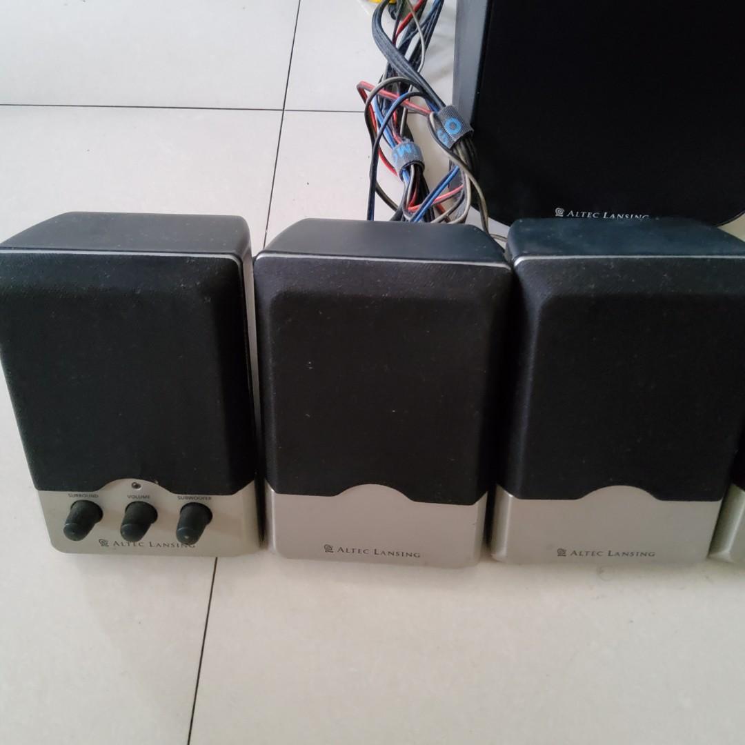 ALTEC LANSING SUBWOOFER WITH SPEAKERS. FOR YOUR COMPUTER OR AMPLIFIER ...
