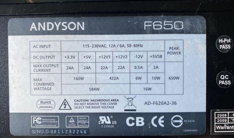 Andyson F650, Computers & Tech, Parts & Accessories, Computer Parts on ...