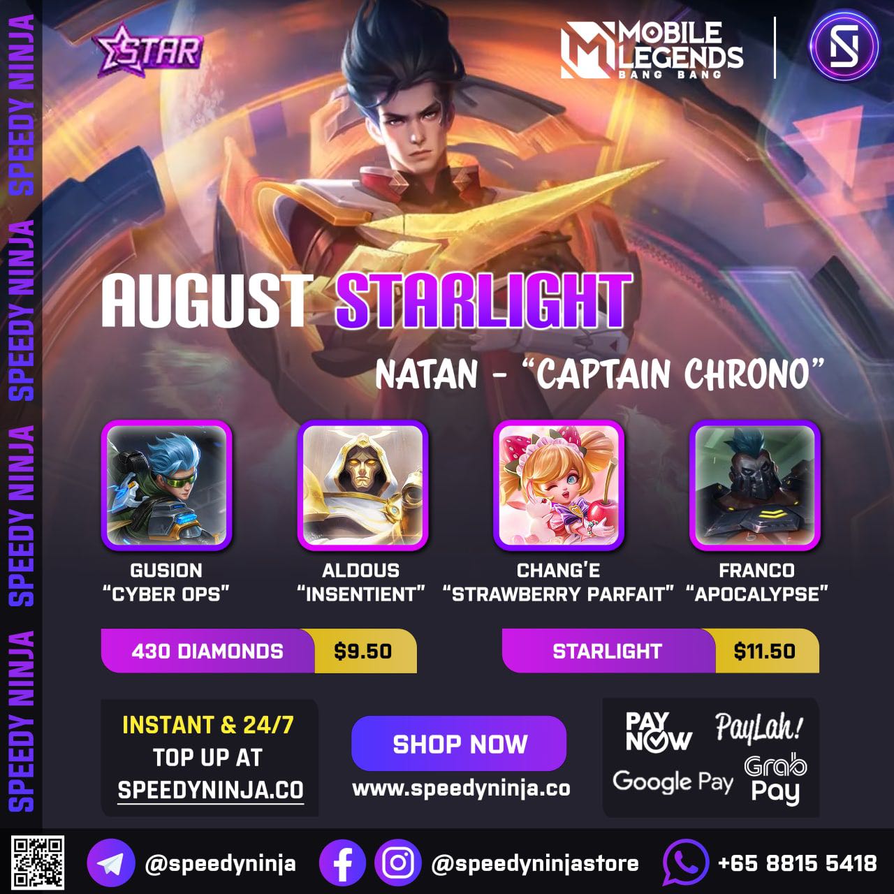 August Starlight Membership | Natan “Captain Chrono” [MOBILE LEGENDS ...