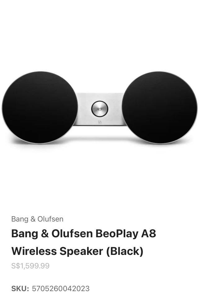 Bang & Olufsen BeoPlay A8 Wireless Speaker, Audio, Soundbars, Speakers ...