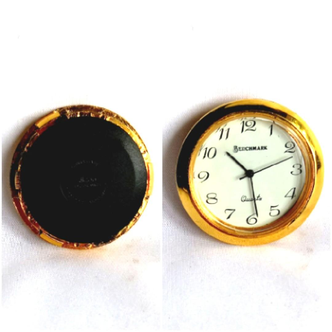 BENCHMARK marble desktop clock, brass quartz clock in natural marble ...