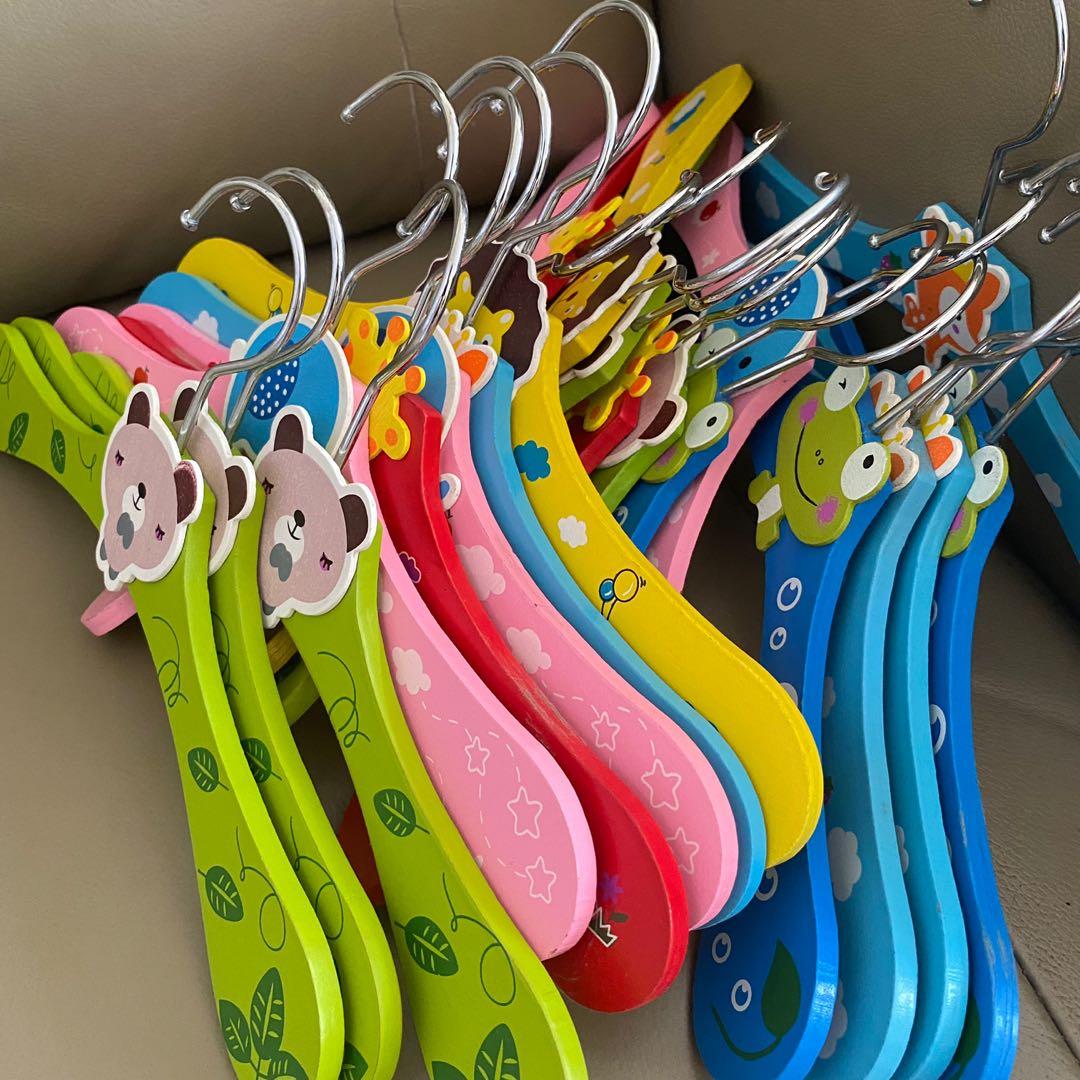 Colorful animal theme wooden hangers, Babies & Kids, Babies & Kids ...