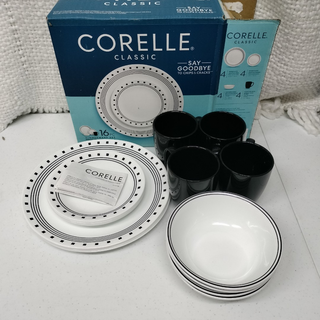 CORELLE DINNERWARE SET IN CITY BLOCK 16PCS ONHAND, Furniture & Home ...