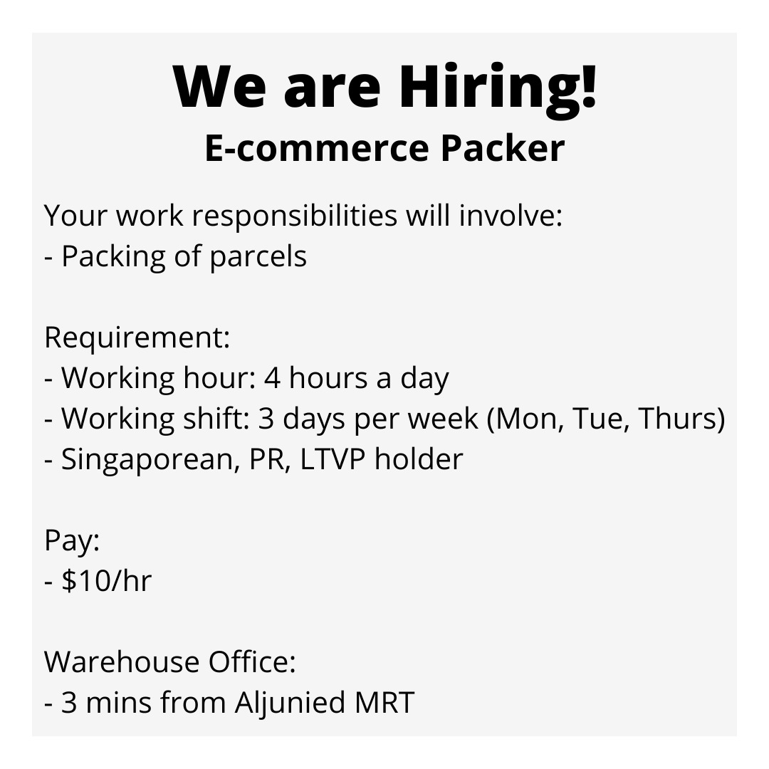 E-commerce Packer, Jobs, Sales, Retail & Marketing on Carousell
