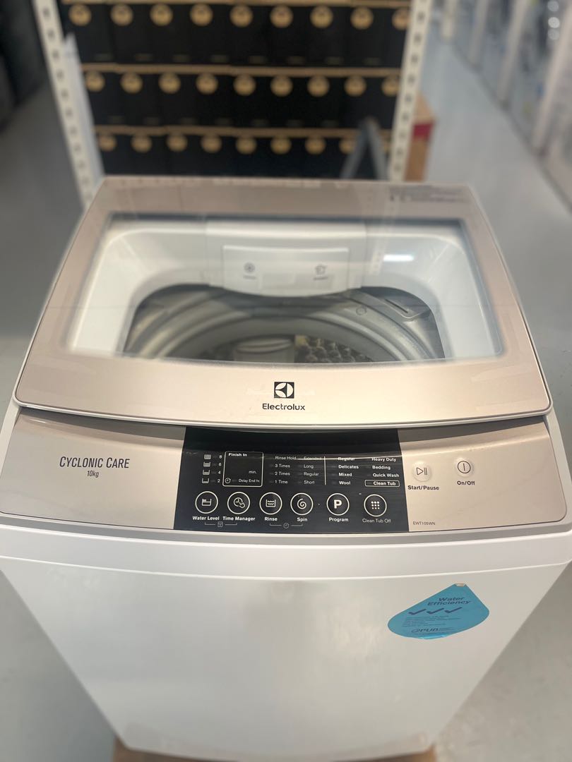 ELECTROLUX 10KG EWT105WN TOP LOAD WASHING MACHINE, TV & Home Appliances ...