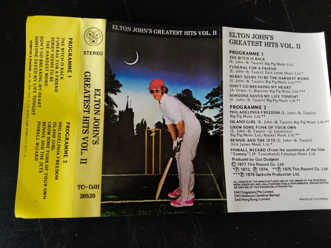 Elton John cassette tape English, Hobbies & Toys, Music & Media, CDs & DVDs on Carousell