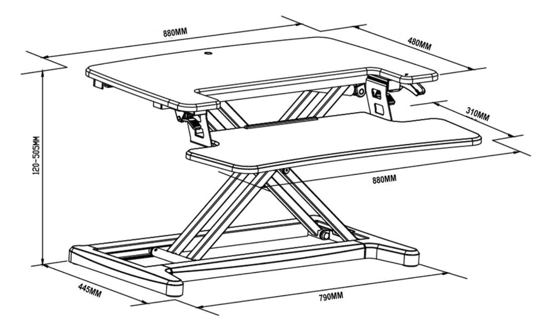 ErgoEdge Elevate Riser - Height Adjustable Standing Desk Converter ...