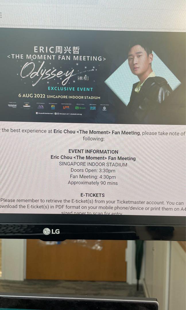 Eric Chou Concert Tix, Tickets & Vouchers, Event Tickets on Carousell