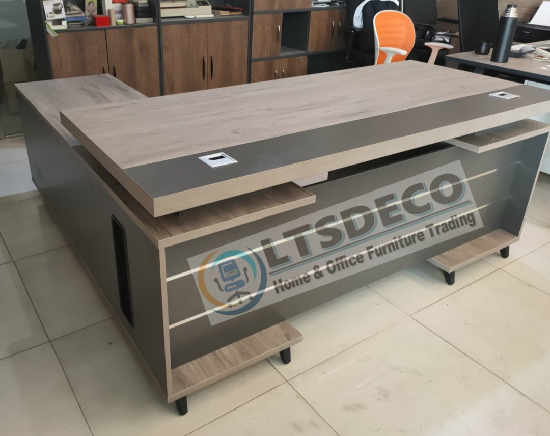 Executive laminated table L-type Office furniture Partition, Furniture ...