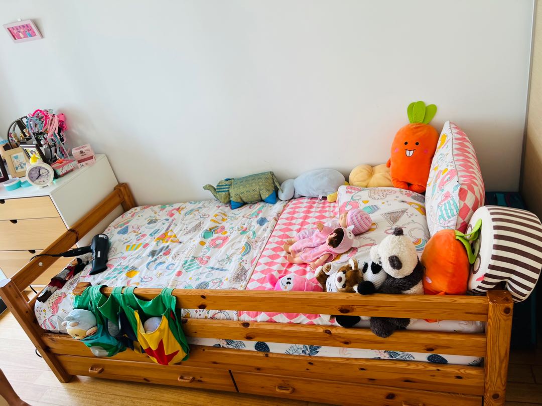 Set with Flexa bed with drawers 200cm and mattress, Furniture & Home ...