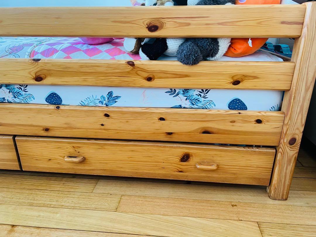 Set with Flexa bed with drawers 200cm and mattress, Furniture & Home ...