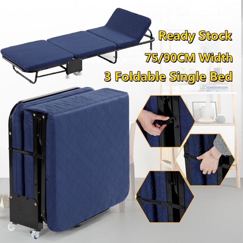 Foldable Bed-3 fold Bed 75/90CM Foldable Single Bed/Folding Queen ...