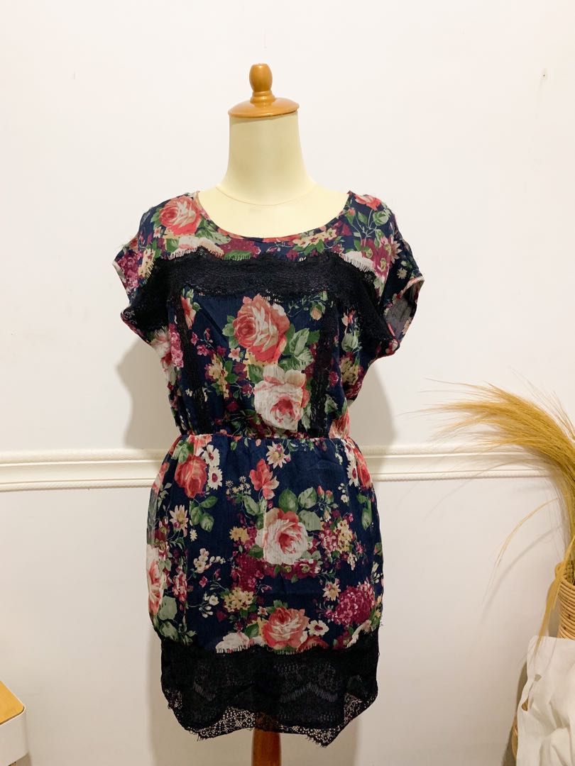 FREE! dress bunga bunga sifon, Fesyen Wanita, Pakaian Wanita, Gaun ...