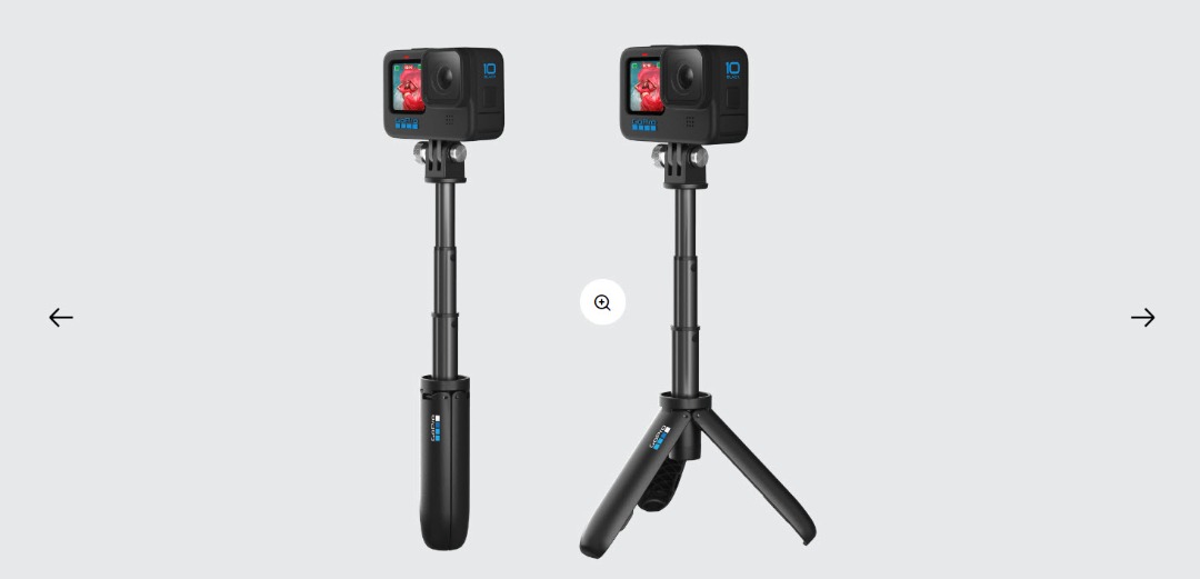 Gopro Shorty pocket-sized partner mini extension pole & Tripod camera ...