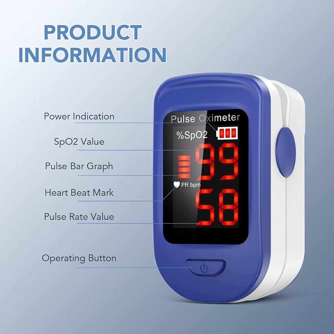 H3878 AGPTEK Pulse Oximeter Fingertip, Blood Oxygen Saturation Monitor, Sats Probe Heart Rate ...