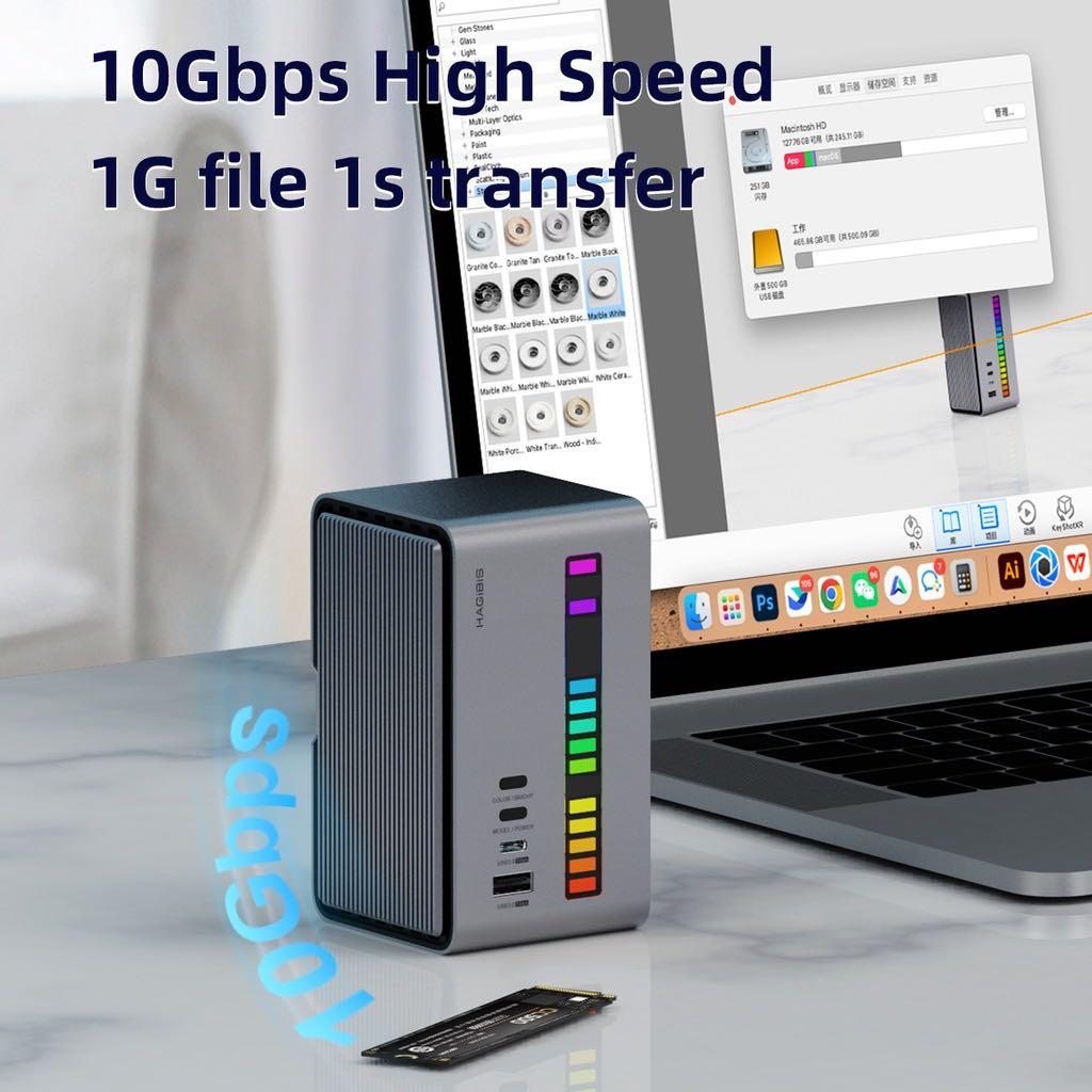 Hagibis USB C Docking Station with Dual HDMI-compatible M.2 SSD ...