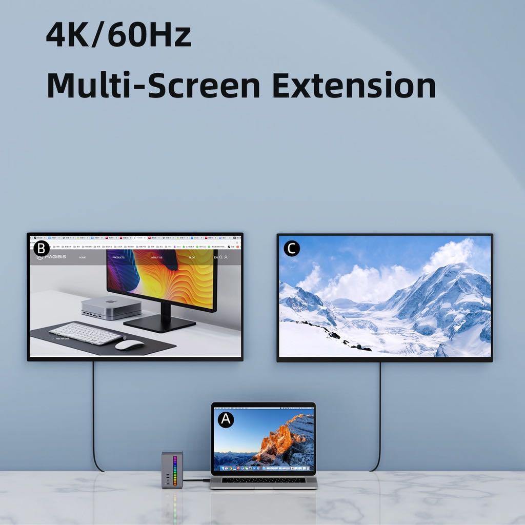Hagibis USB C Docking Station with Dual HDMI-compatible M.2 SSD ...