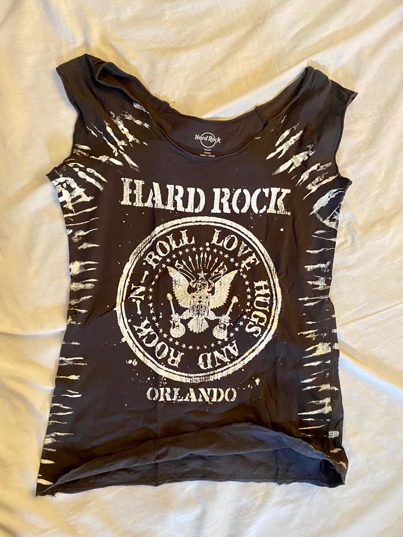 HARD ROCK gothic punk rock top, Women's Fashion, Tops, Blouses on Carousell