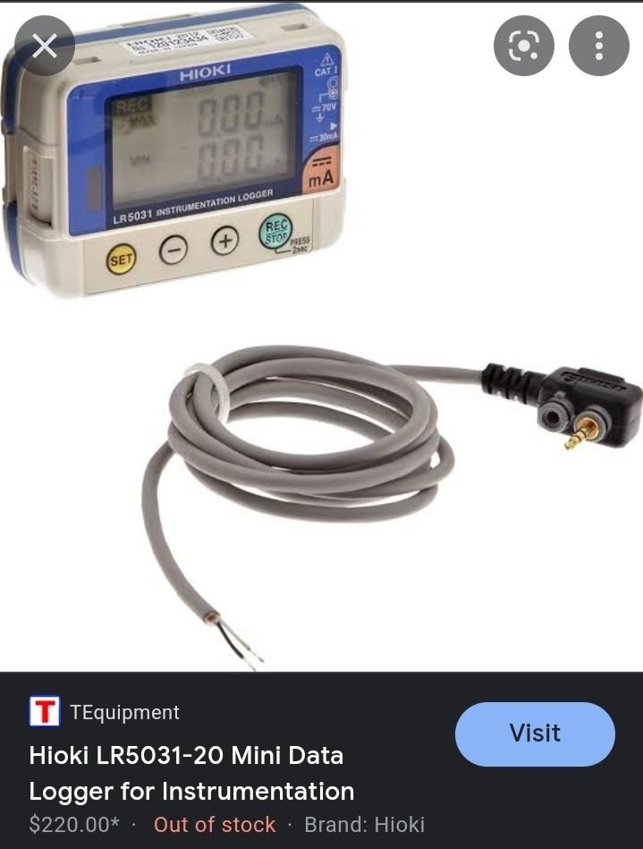 HIOKI LR5031 Instrumentation Logger / LR5091 Communication Adapter ...