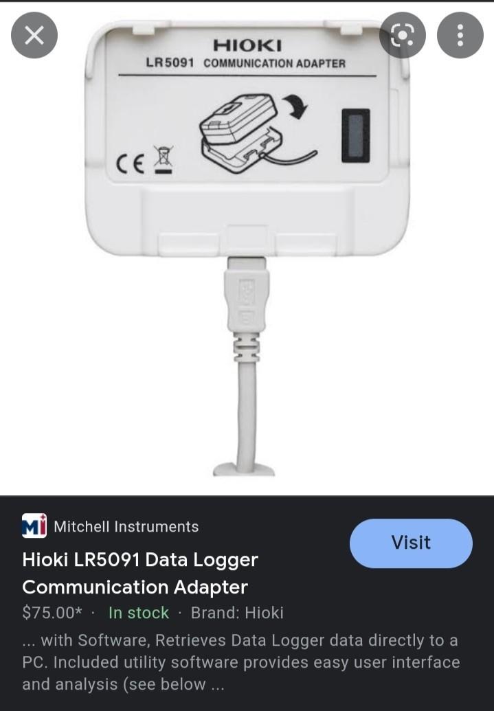 HIOKI LR5031 Instrumentation Logger / LR5091 Communication Adapter, Commercial & Industrial ...