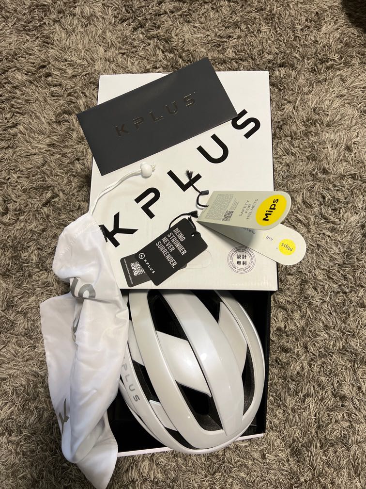 KPlus Alpha Mips Helmet (White) Large, Sports Equipment, Bicycles & Parts, Parts & Accessories ...