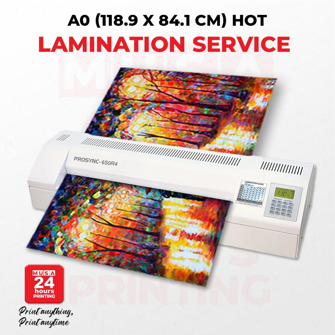 Lamination Service (Large Format), Hobbies & Toys, Stationery & Craft ...