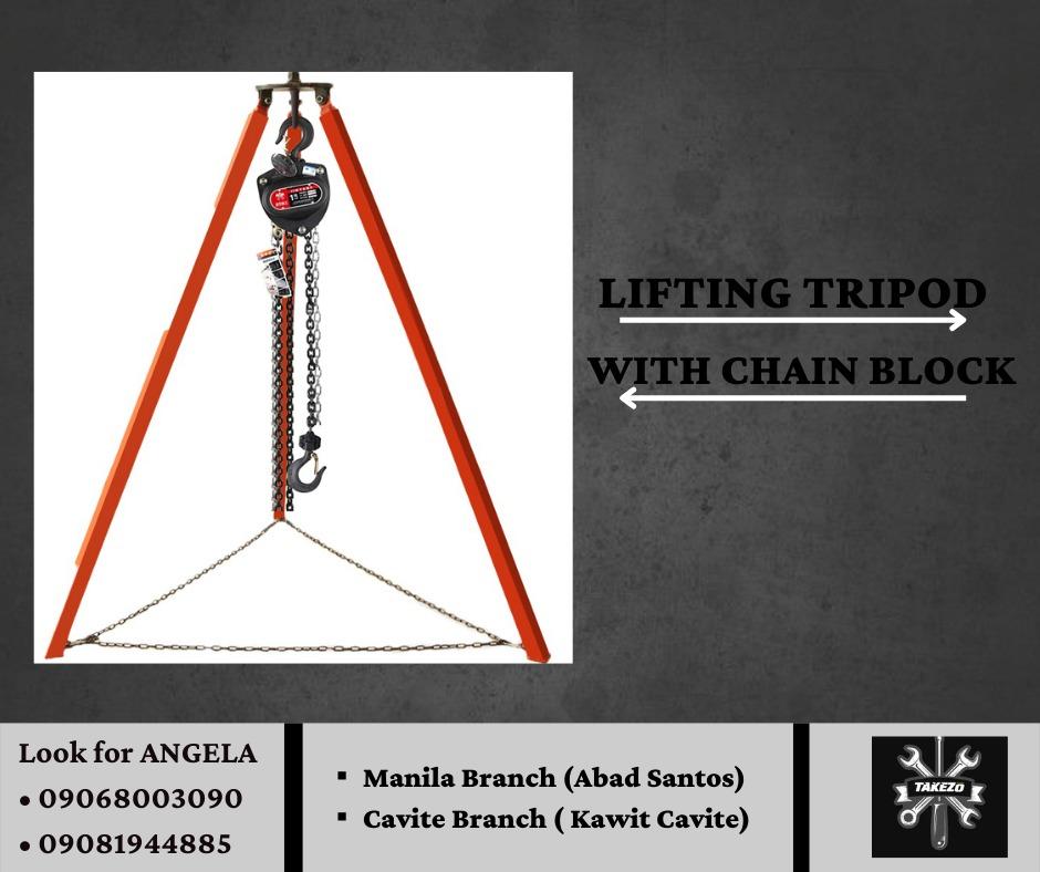 Lifting Tripod w/ Chain Block, Commercial & Industrial, Construction ...