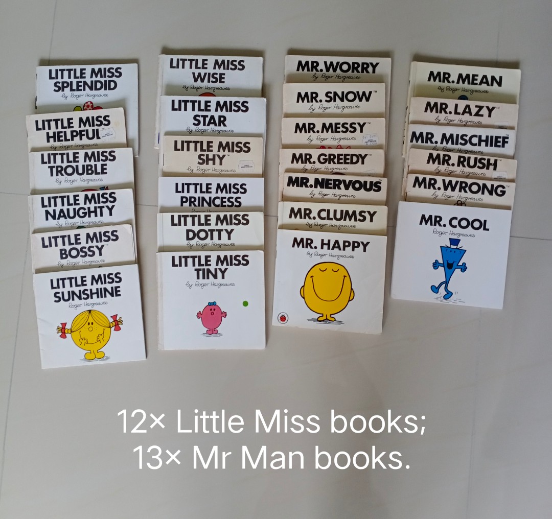 Little Miss 12 books, and Mr Man 13 books.. by Roger Hargreaves ...