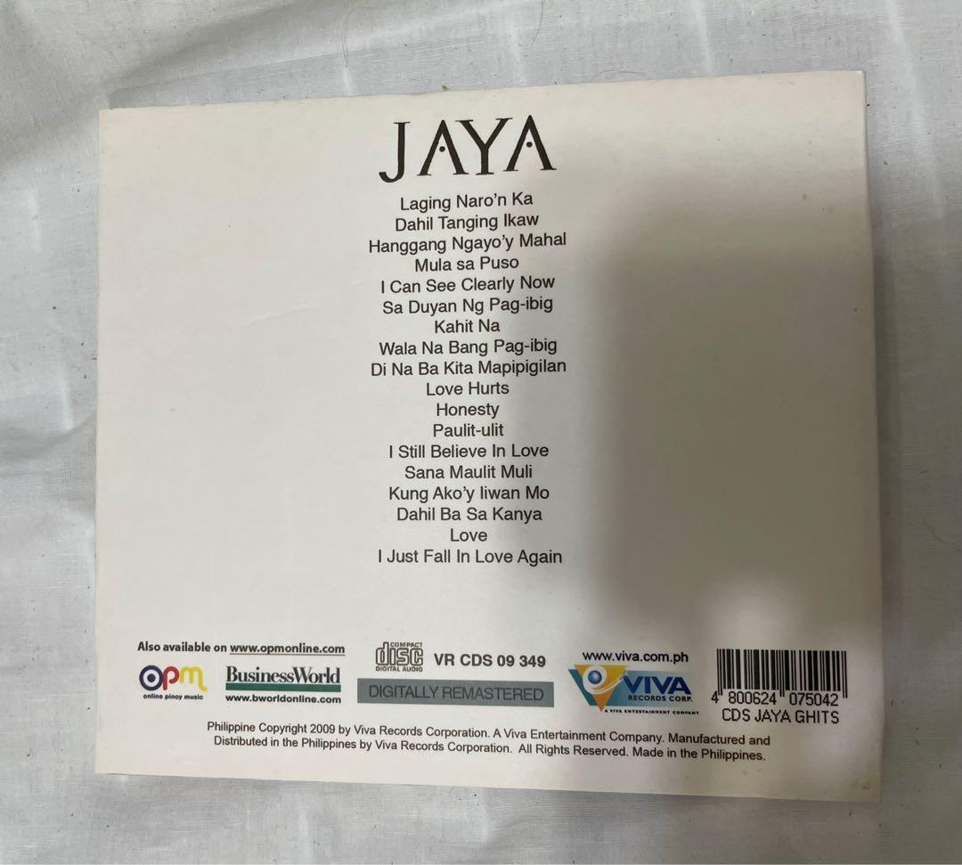 OPM pinoy music JAYA 18 greatest hits 90% new, 興趣及遊戲, 音樂樂器 & 配件, 音樂與媒體 ...