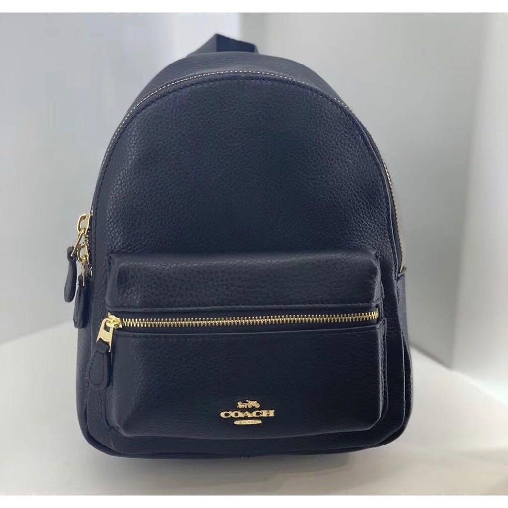 Original Coach Mini Charlie Backpack Pebble leather, Luxury, Bags ...
