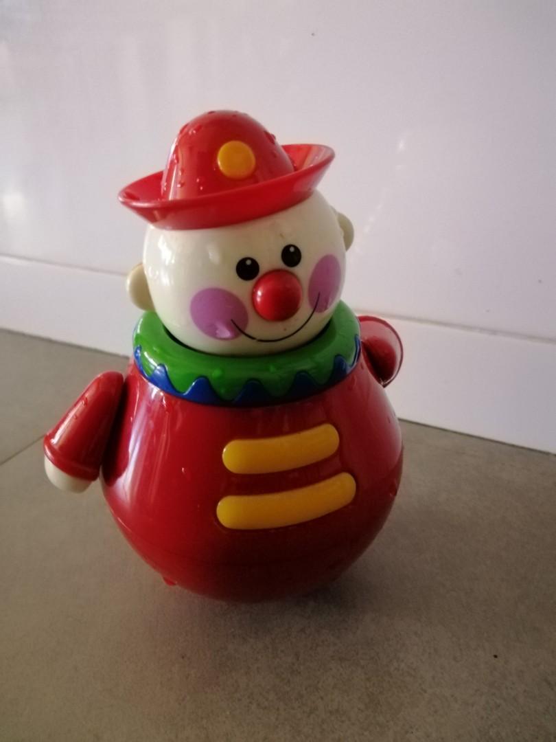 Original Tolo Rare Roly Poly Chime Clown + FREE ABC Animal Farm Roly ...