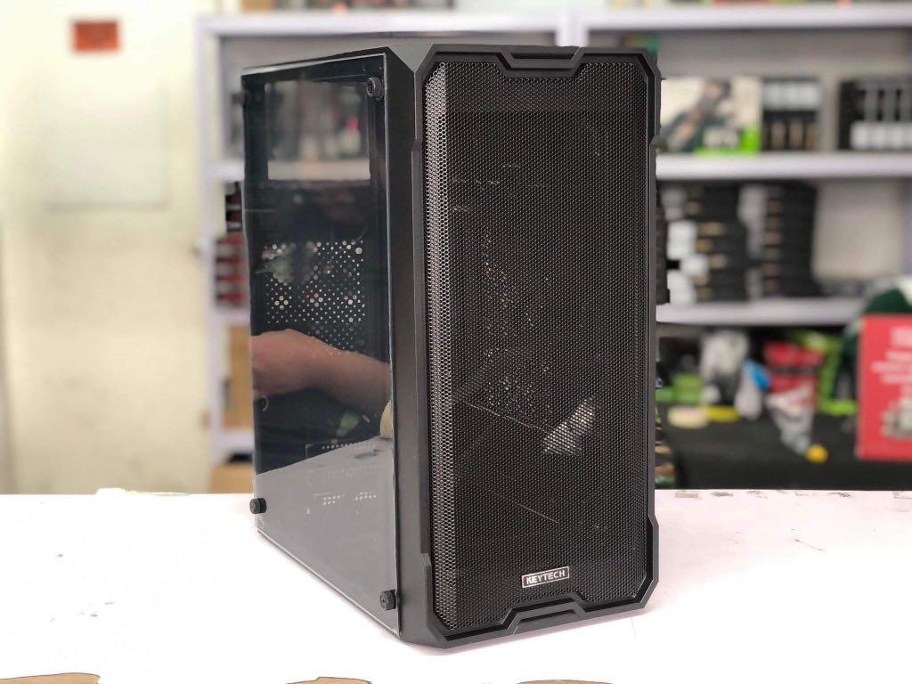 PC CASE: KEYTECH T100 BLACK & WHITE, Computers & Tech, Parts ...