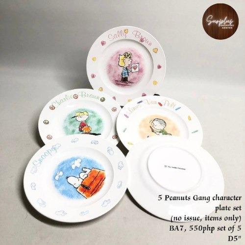 Peanuts Gang Character Plate Set, Furniture & Home Living, Kitchenware ...