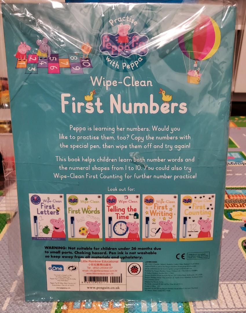 peppa pig wipe-clean First Numbers, 興趣及遊戲, 書本 & 文具, 小朋友書 - Carousell