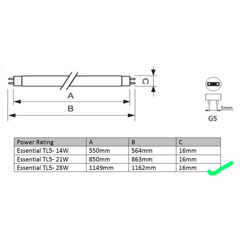 Philips TL5 Essential Super80 Fluorescent Light Tube, Furniture & Home ...