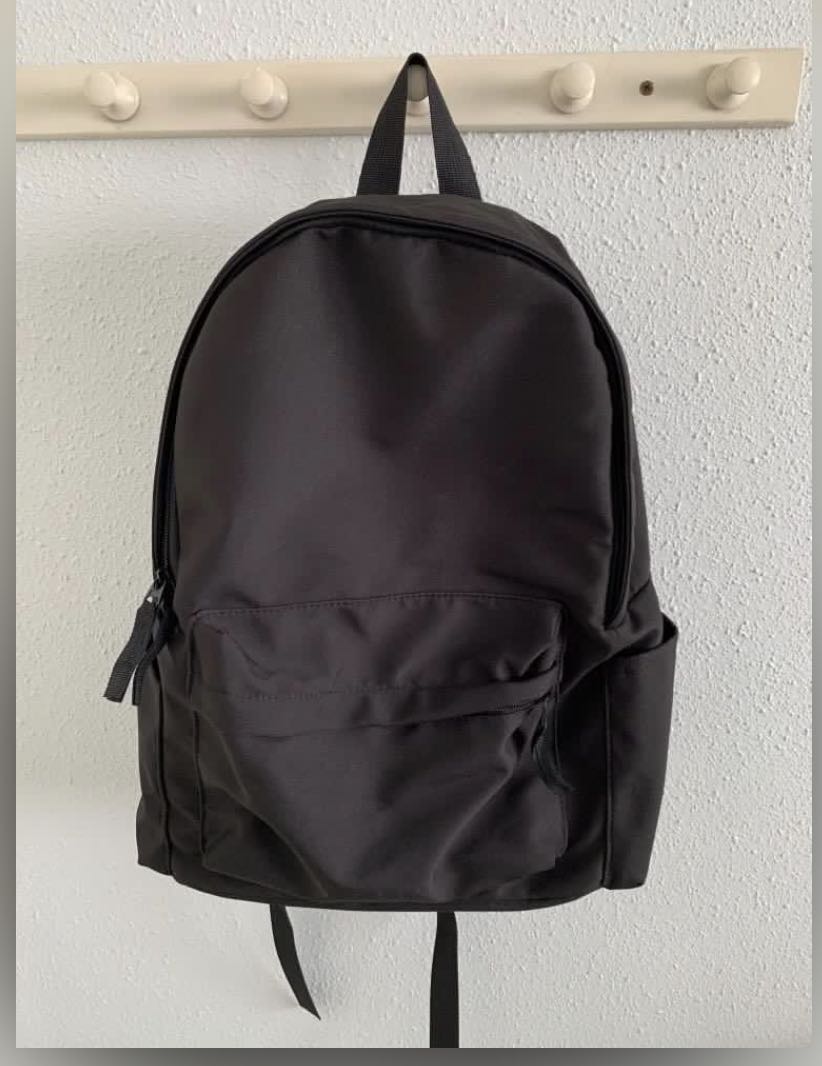 Plain black backpack, Women's Fashion, Bags & Wallets, Backpacks on ...