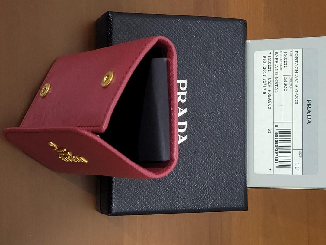Prada Saffiano leather Key Pouch, Women's Fashion, Bags & Wallets ...