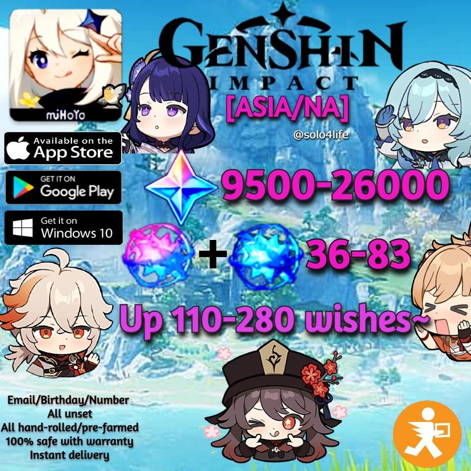[Reroll] Genshin Impact 110-280+ wishes starter account, Video Gaming ...