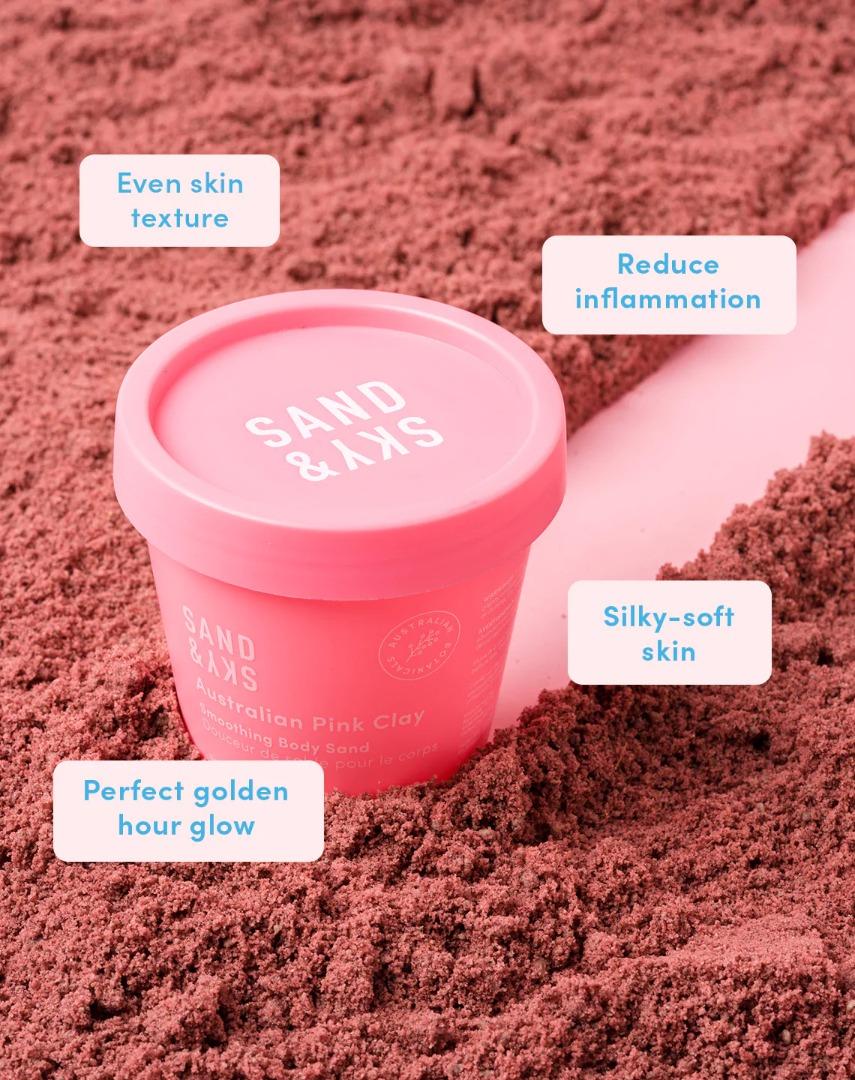 Sand And Sky Australian Pink Clay Smoothing Body Sand Exfoliator Scrub