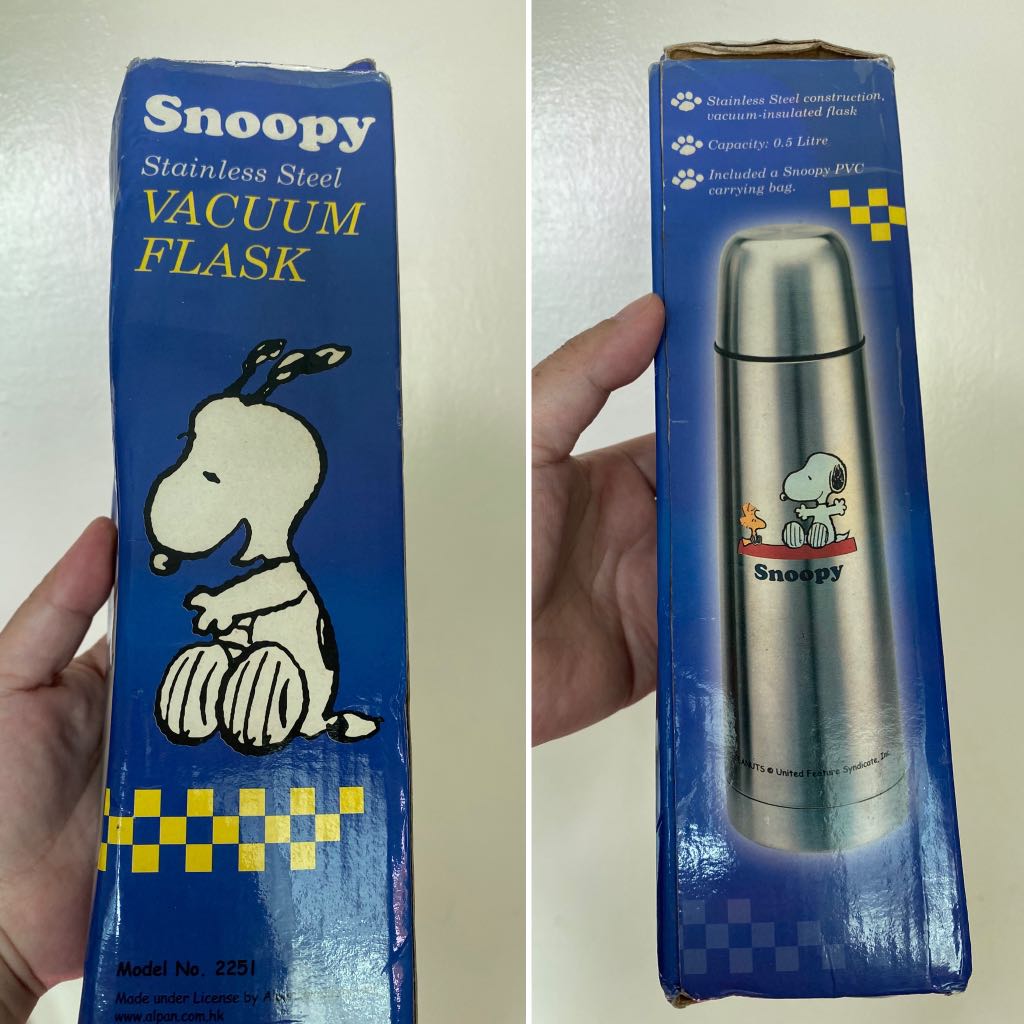 SNOOPY STAINLESS VACUUM FLASK, Furniture & Home Living, Kitchenware ...