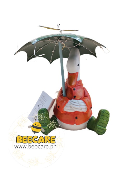 Solar Powered Goose Holding Umbrella Outdoor and Indoor Decoration ...