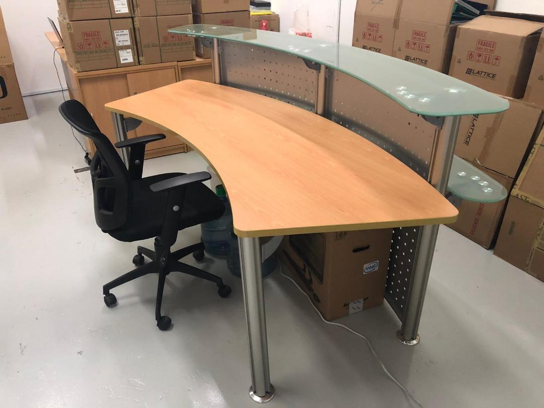 Used front desk/working table for office and shop, Furniture & Home ...