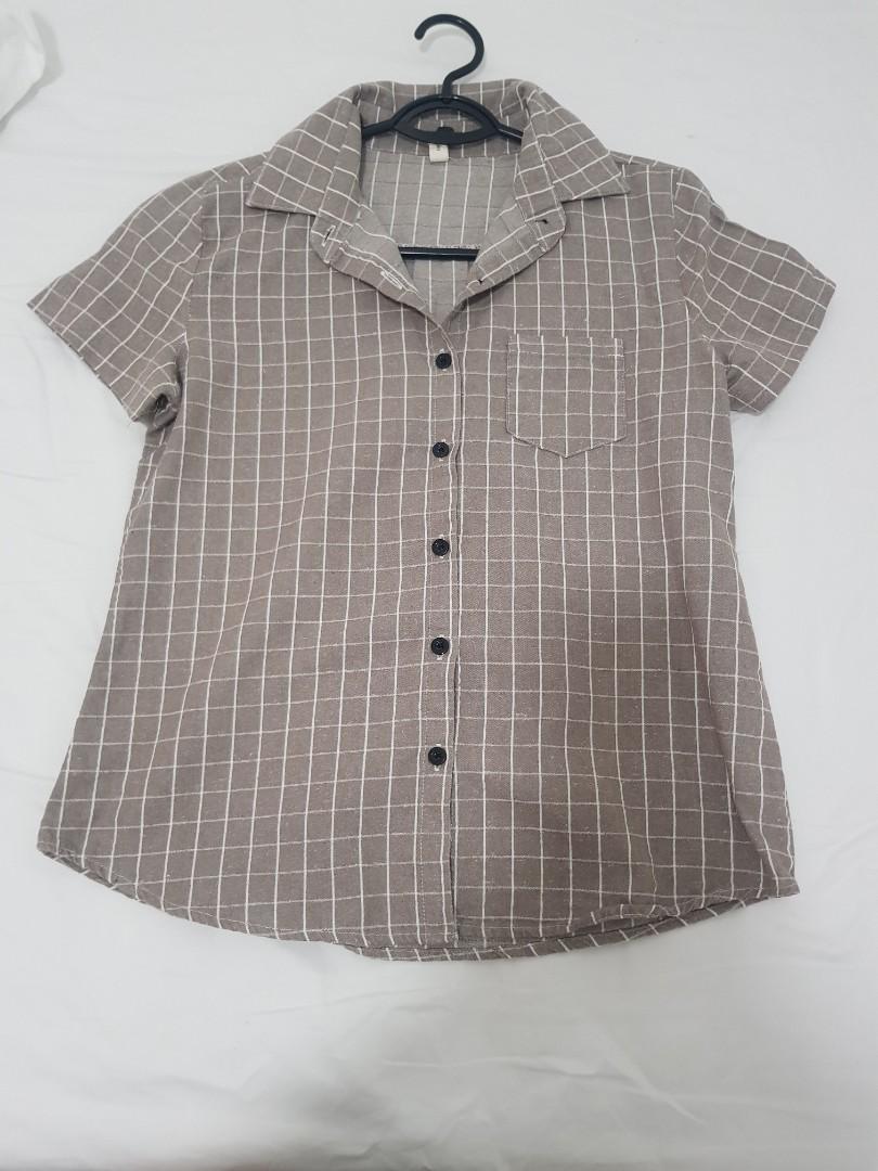 Vintage checkered polo, Women's Fashion, Tops, Blouses on Carousell