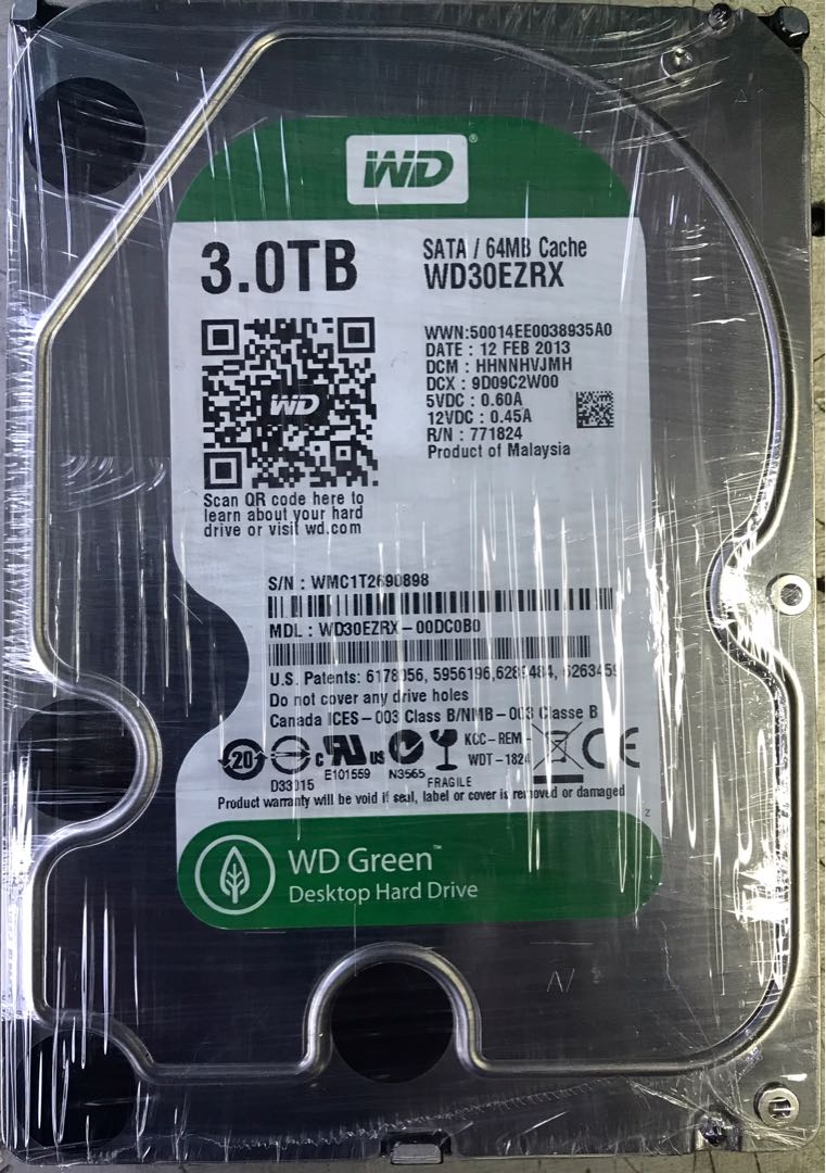 WD Green Desktop Hard Drive 3.0TB (3.5”), Computers & Tech, Parts ...