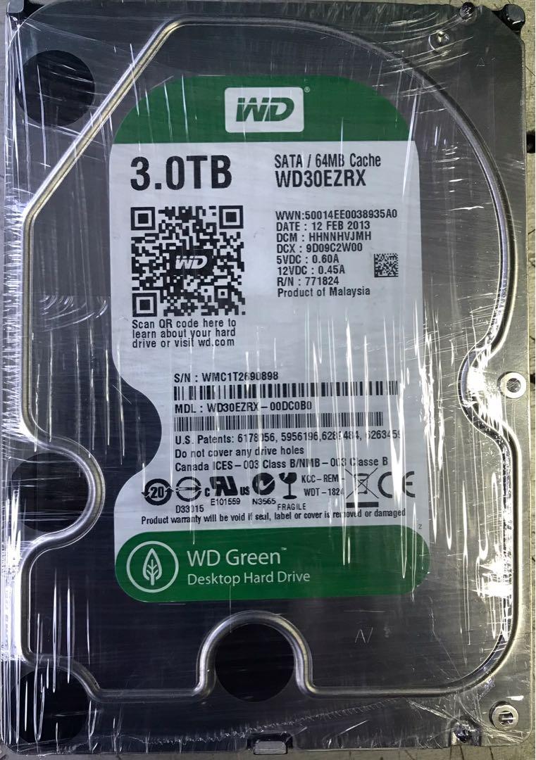 WD Green Desktop Hard Drive 3.0TB (3.5”), Computers & Tech, Parts ...