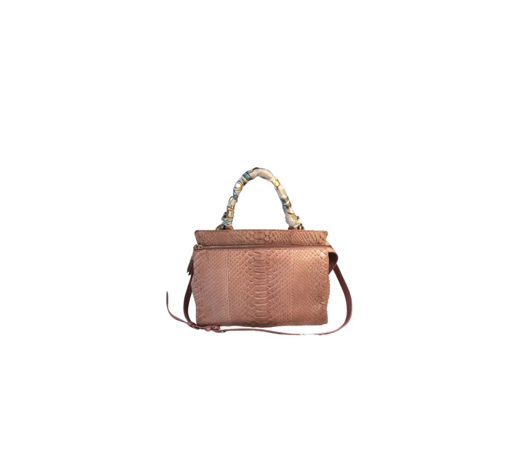 PB003 Zarmoi preloved Snake Skin Leather 2 way office bag, Women's ...